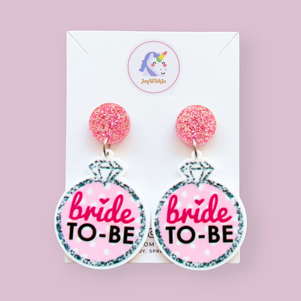 Cute Ring Bride To Be Team Bride Earrings - Joy With Jo