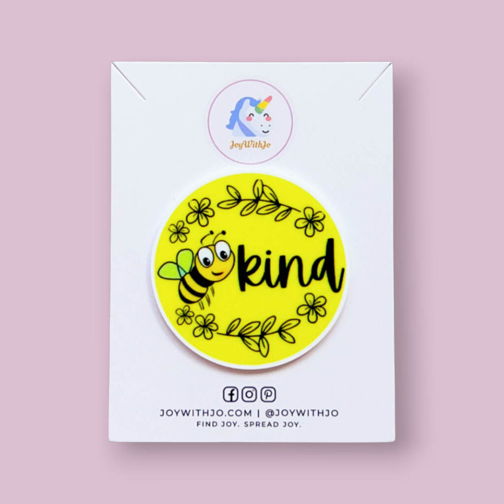 Cute Bee Kind Teacher Brooch Badge - Joy With Jo