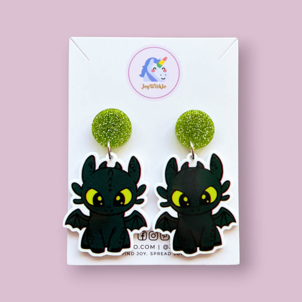 How To Train Your Dragon Toothless Earrings - Joy With Jo