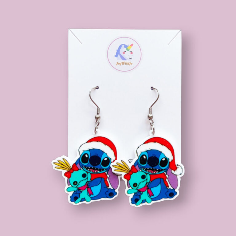 Cute Stitch And Scrump Christmas Earrings - Joy With Jo