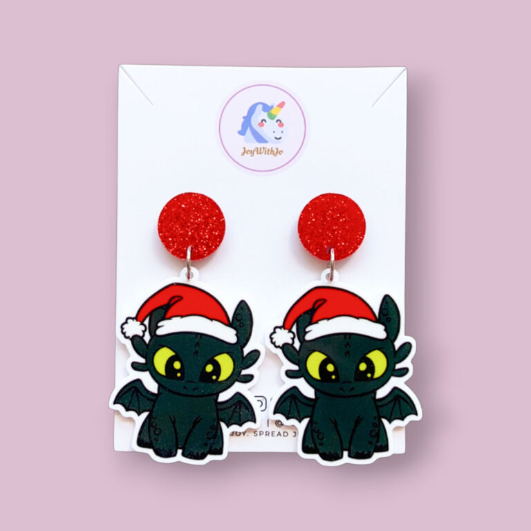 Cute Toothless Christmas Earrings - Joy With Jo